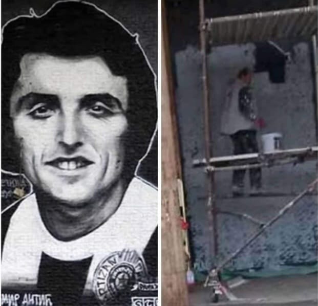 BRUKA U SRBIJI: Prekrečen mural s likom trenera Reala, više nije ... BRUKA U SRBIJI: Prekrečen mural s likom trenera Reala, više nije ...