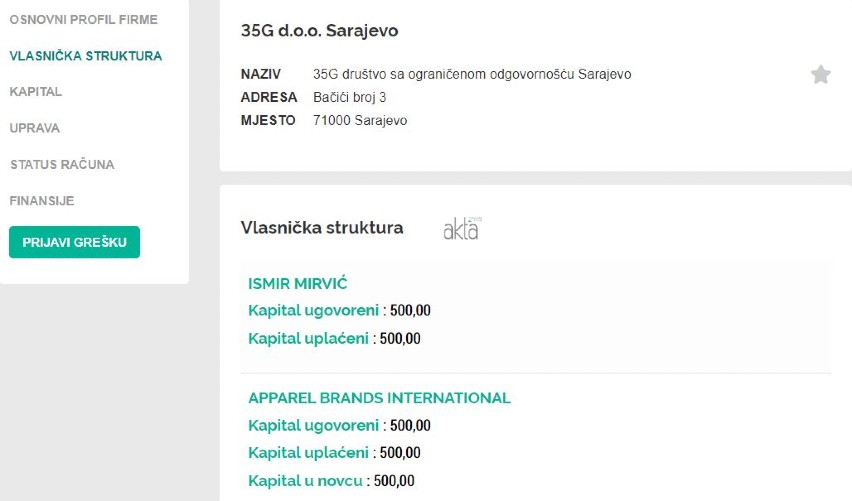 ISMIR MIRVIĆ, VEĆINSKI VLASNIK FK SARAJEVO OSNOVAO FIRMU U BiH: Evo ...