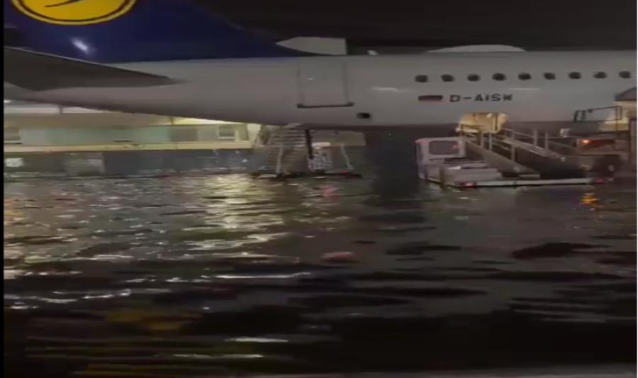 HAOS NA AERODROMU U FRANKFURTU: Jake padavine 'potopile' pistu, stotine ...