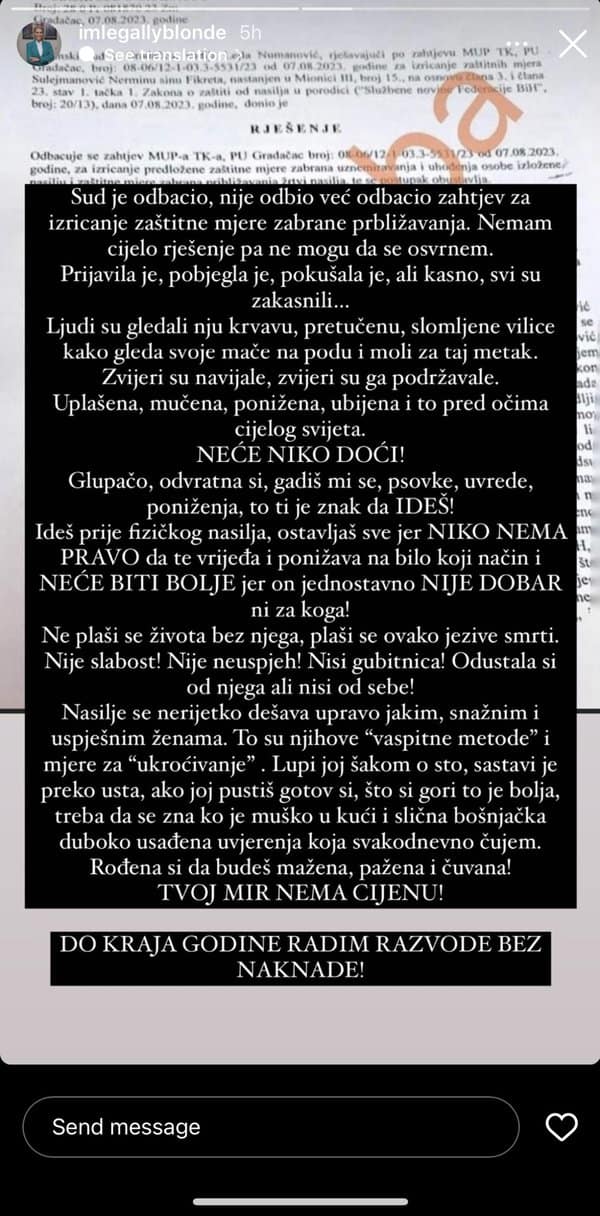 SARAJEVSKA ADVOKATICA POMAŽE ŽENAMA ŽRTVAMA NASILJA: 'Do kraja godine ...