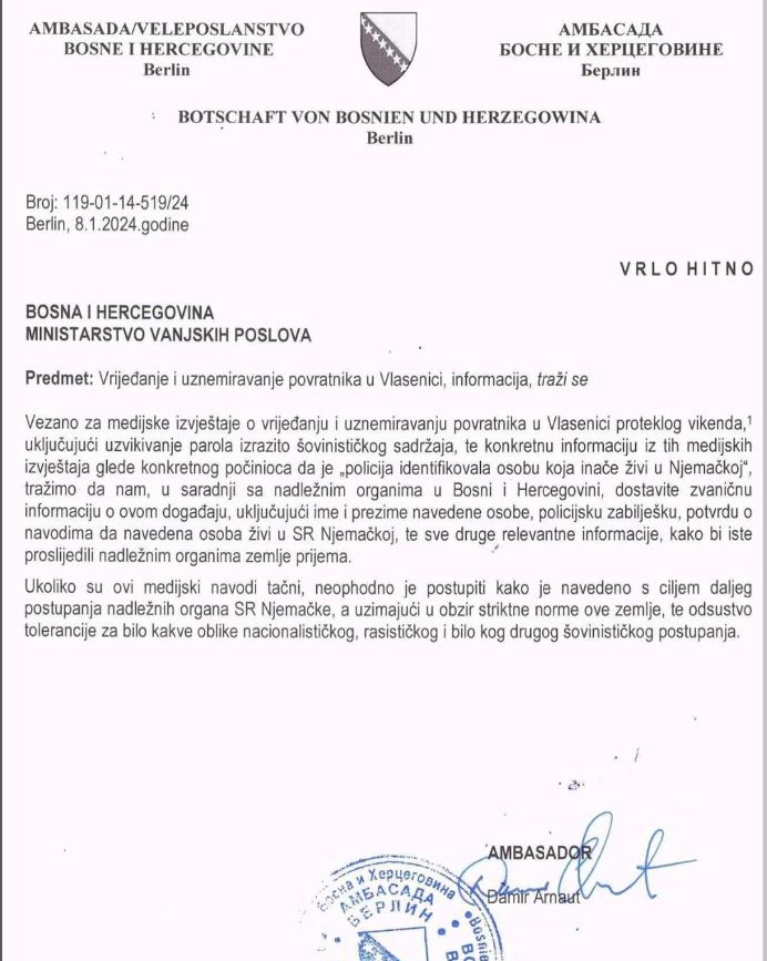 ARNAUT S RAZLOGOM OD KONAKOVIĆA ZATRAŽIO INFORMACIJE O INCIDENTU U ...