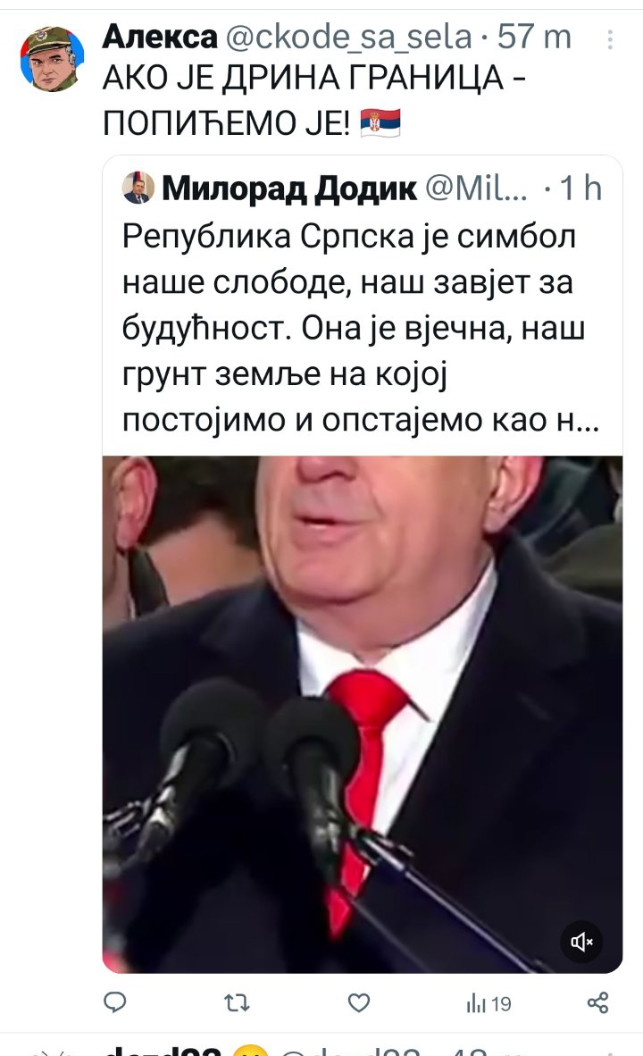 'AKO JE DRINA GRANICA, POPIĆEMO JE…': Gore društvene mreže nakon Dodikovog istupa, Košarac ...