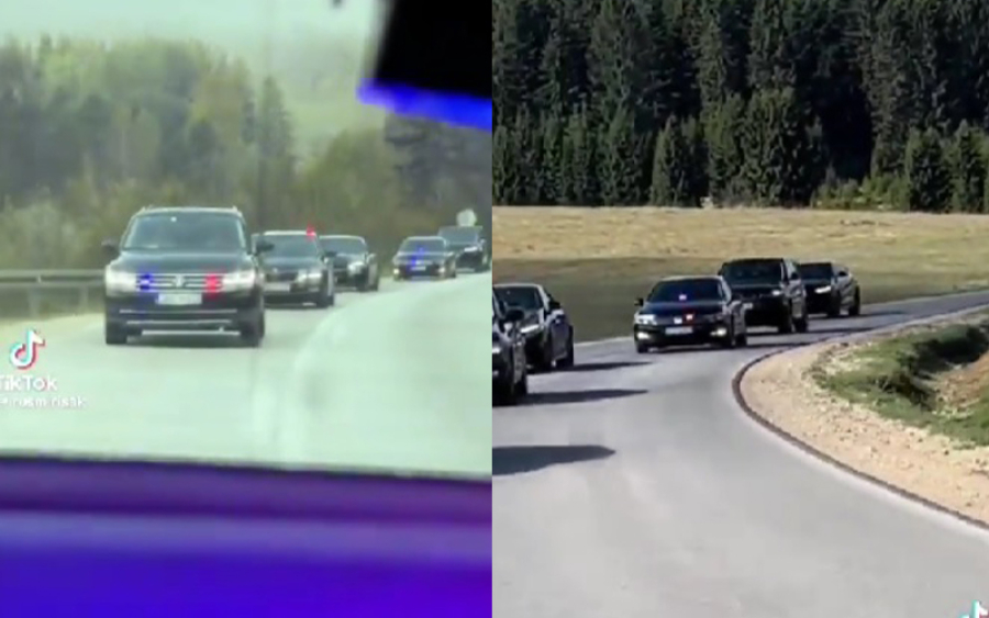 A GDJE JE HELIKOPTER: Ramo Isak sa sinovima u pet službenih automobila ...