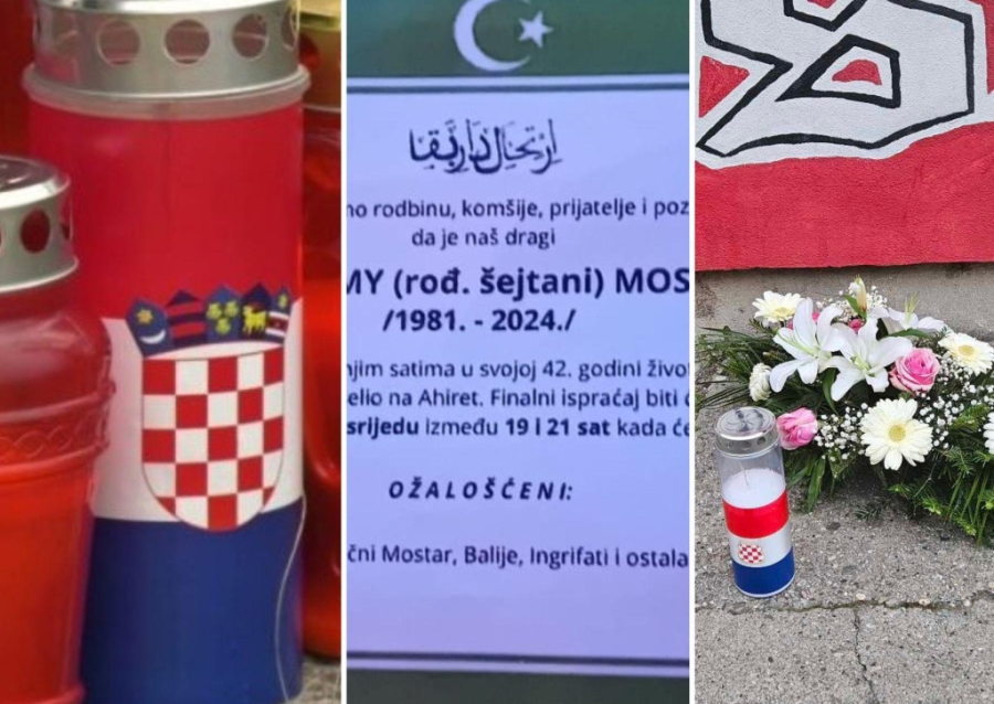 UZNEMIRUJUĆE FOTOGRAFIJE IZ MOSTARA: Navijači ostavili pogrebne vijence ...