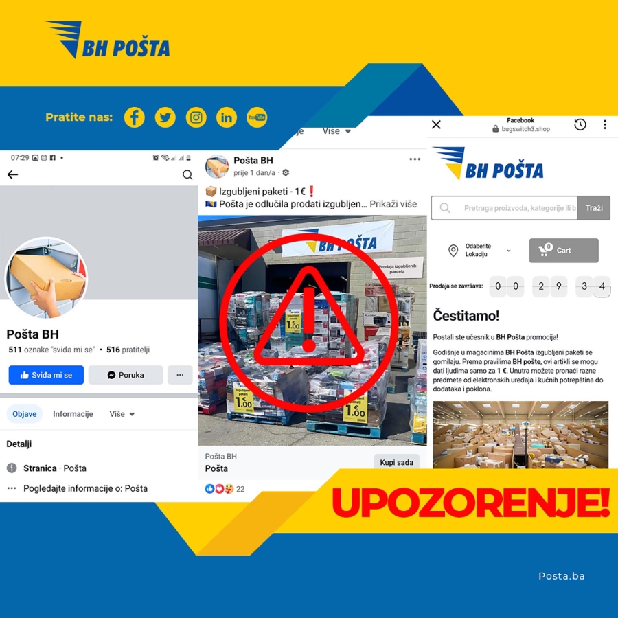 BH POŠTA DETALJNO O PORUKAMA KOJE SU PREVARA: Ako ih dobijete, evo šta trebate uraditi ...