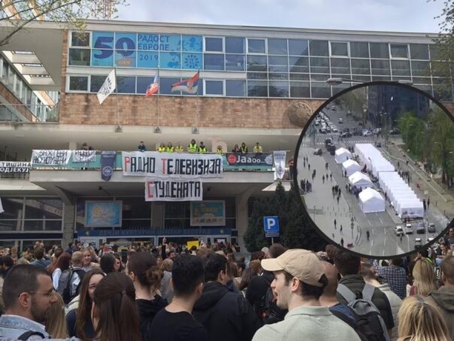 NOVI ŠATORI U BEOGRADSKOM 'ĆACILENDU': Studenti su i dalje pred RTS-om ...
